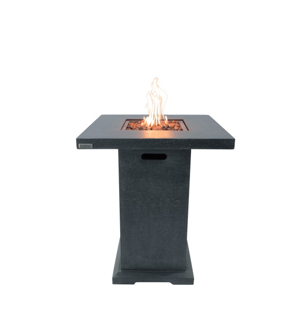 Montreal Bar Height Concrete Propane Fire Pit Table - Dark Gray